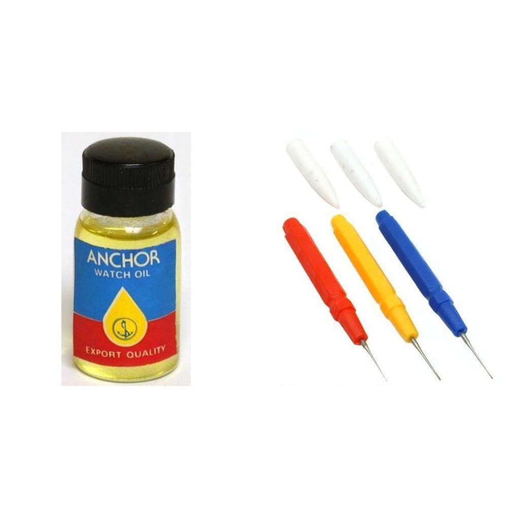FindingKing Anchor Watch Oil & Watch Clock Oilers Watchmakers Repair Tools Kit 4 Pcs
