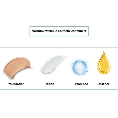 KEAIYYJ 1.7 oz Travel Pump Bottle Airless Face Wash Foundation Containers Empty Refillable Small Size Vacuum Cosmetics Dispenser Lotion Toiletries 2 Pack