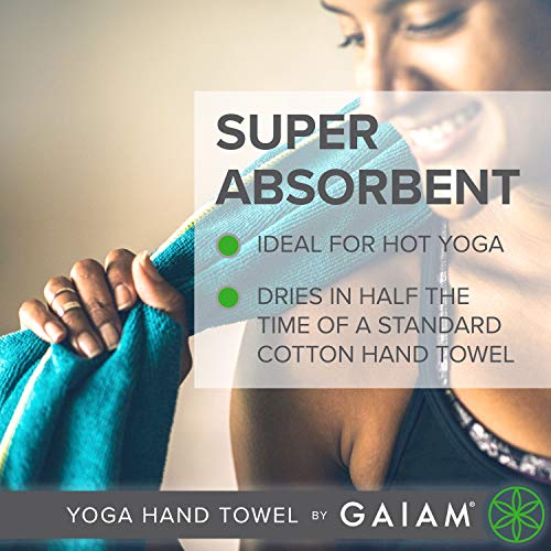 Gaiam Yoga Hand Towel, Blue Shadow Small