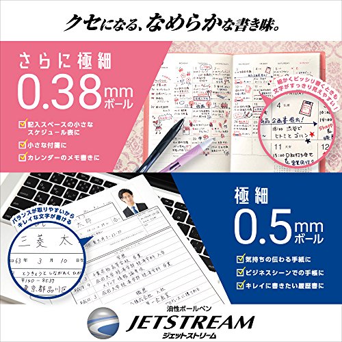 uni Jetstream Multi Pen 4 and 1, 0.38mm Ballpoint Pen (Red, Blue, Green) and 0.5mm Mechanical Pencil, Body, Black (MSXE5100038.24)