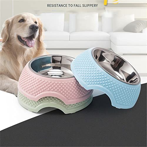 FUUIE Bowls for Food and Water Pet Feeding Bowls, Tableware, Drinking Plates, Stainless Steel Sealed Bowls (Color : Blue)