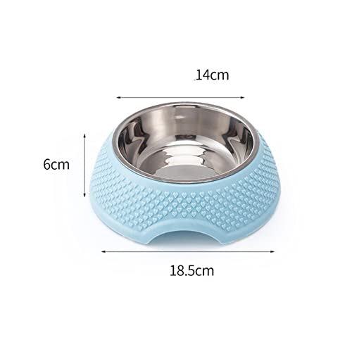FUUIE Bowls for Food and Water Pet Feeding Bowls, Tableware, Drinking Plates, Stainless Steel Sealed Bowls (Color : Blue)
