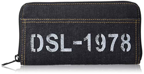 Diesel Men's SKOOLDWALLY 24 Zip-Wallet, Blue/Black, UNI