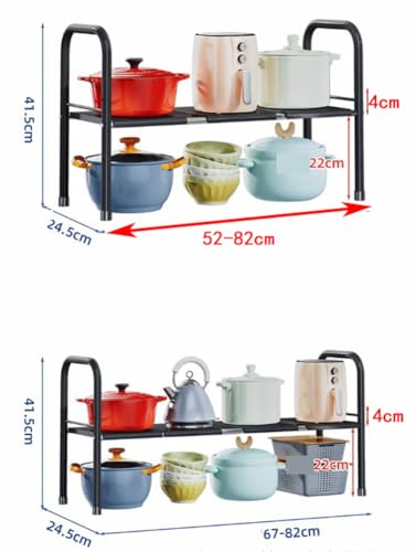 2-Tier Bathroom Kitchen Cabinet Organizers,Under Sink Storage Shelf Telescopic Adjustable with Removable Panels,for Laundry Bedroom