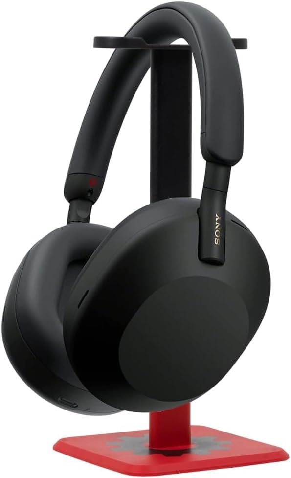 Sony WH1000XM5/B Wireless Noise Canceling Headphones (Black) Bundle with Deco Gear Hard Case + Pro Audio Headphone Stand + Microfiber Cleaning Cloth