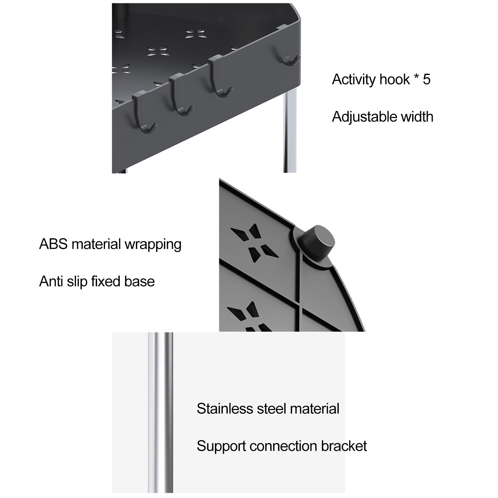 Libcflcc Kitchen Storage Rack Under Sink Organizer Double Layer Modern Multi-Functional Strong Load Bearing Countertop Bathroom Kitchen Cabinet Organizer Holder Multi-Functional Storage Rack Black
