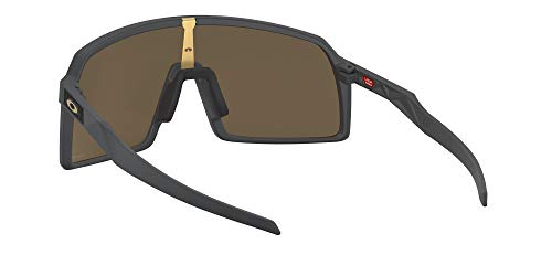 Oakley Men's OO9406 Sutro Rectangular Sunglasses, Matte Carbon/Prizm 24K, 37 mm