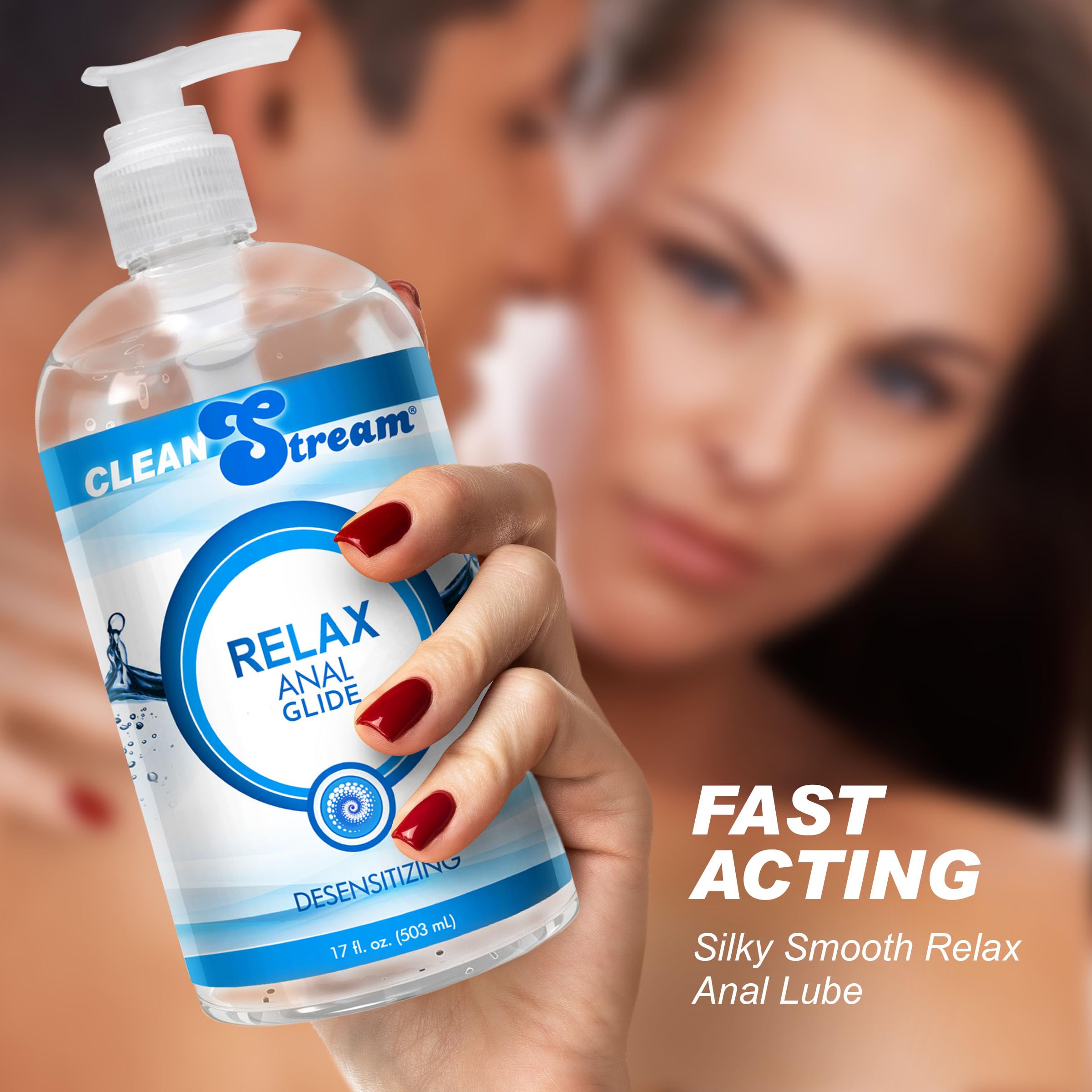 Cleanstream Relax Desensitizing Lube, Toy Safe for Men and Women, Non-Staining, Personal Lube, Non-Greasy, Condom Safe, Unscented, Clear, 17 fl oz