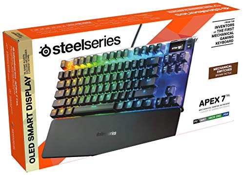 SteelSeries Apex 7 TKL - Mechanical Gaming Keyboard - OLED Display - Brown Switches - American (QWERTY) Layout