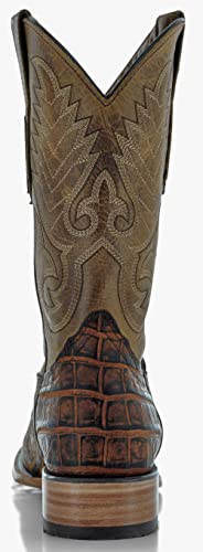 Soto Boots Mens American Gator Belly Print Boots H50035 (Tan,12)