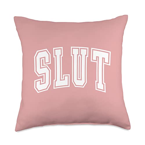 Slut Arched Athletic Design Studio Slut Throw Pillow, 18x18, Multicolor