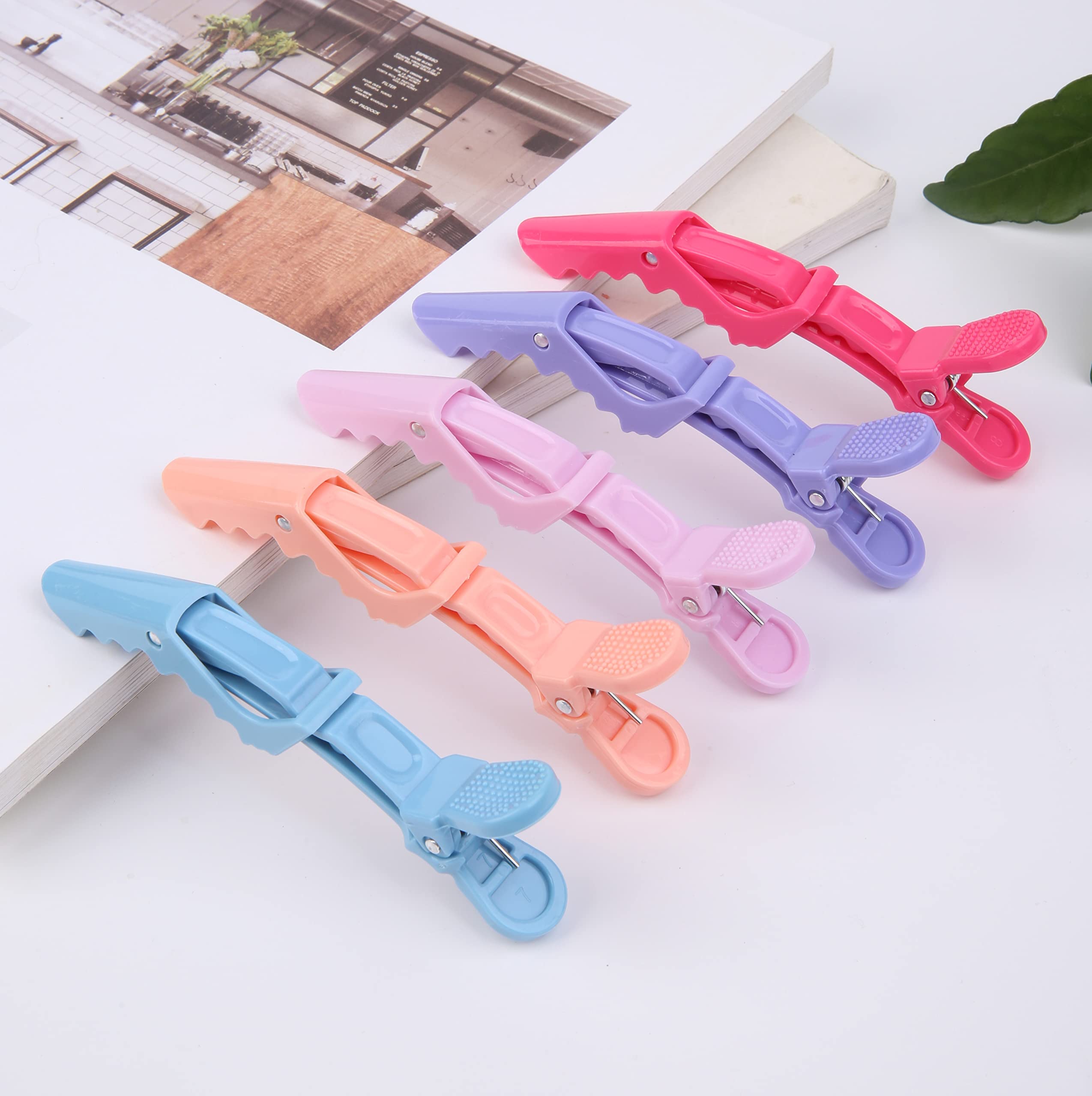 HH&LL Hair Clips for Women β Wide Teeth & Double-Hinged Design β Alligator Styling Sectioning Clips of Professional Hair Salon Quality - 10Pack