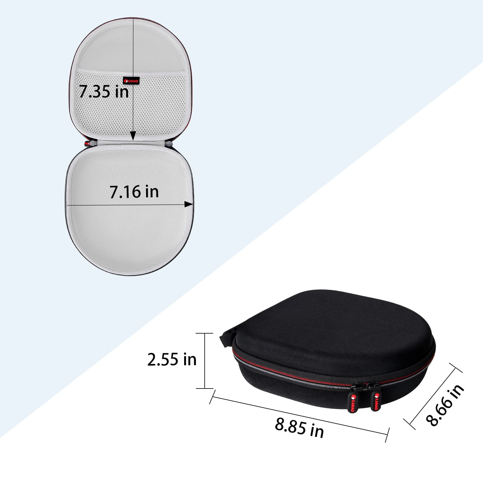 XANAD Carrying Case for Sony, Beats, JBL, OneOdio, Soundcore Anker Life Q20, M-Audio HDH40, Bose, Audio-Technica, AKG, Behringer, Philips - Travel Protective Carrying Storage Bag
