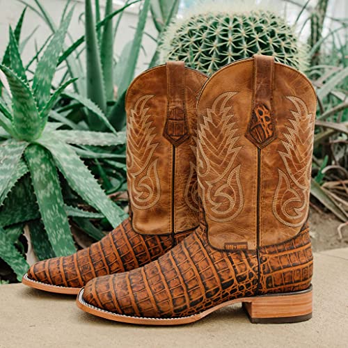 Soto Boots Mens American Gator Belly Print Boots H50035 (Tan,12)