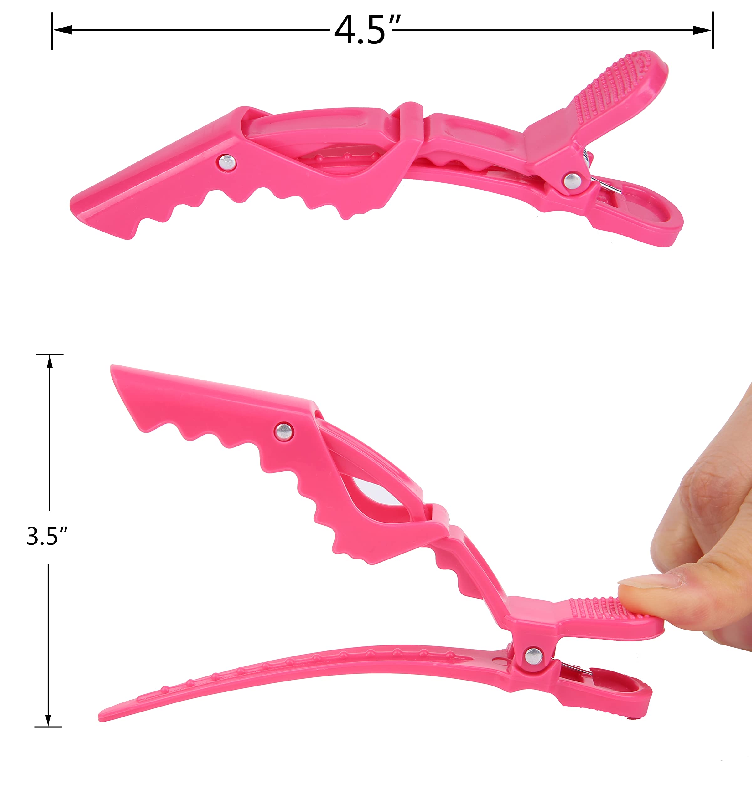 HH&LL Hair Clips for Women β Wide Teeth & Double-Hinged Design β Alligator Styling Sectioning Clips of Professional Hair Salon Quality - 10Pack