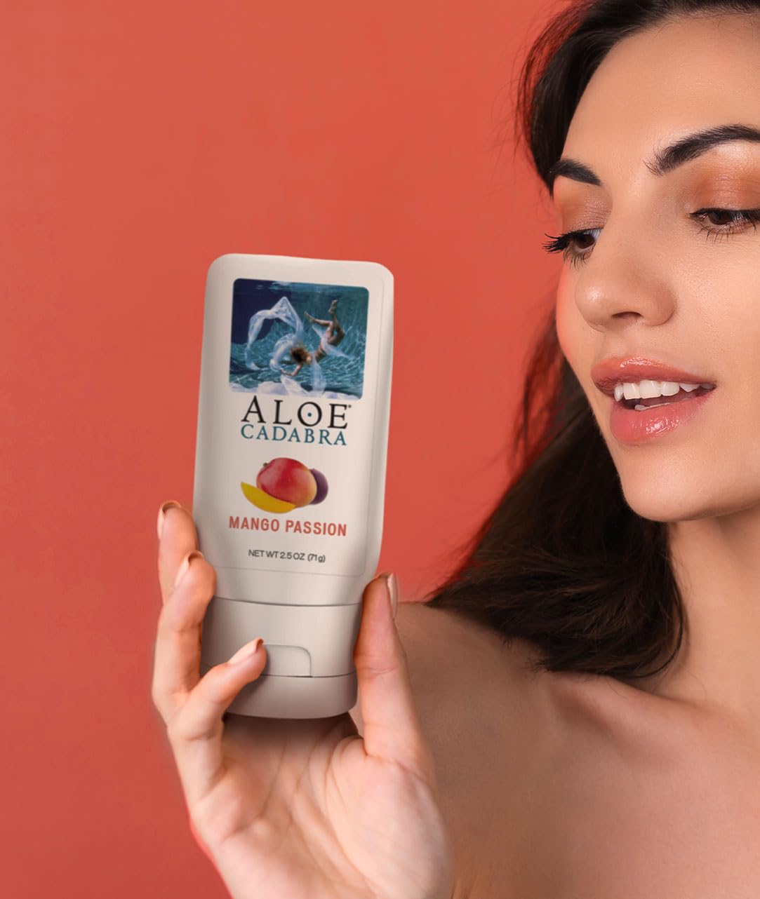 Aloe Cadabra Flavored Personal Lubricant and Vaginal Moisturizer, Organic Edible Aloe Lube for Men, Women and Couples, Non-Staining, pH Balanced, Toy Compatible (Mango Passion, 2.5 Ounces, 1 Pack)