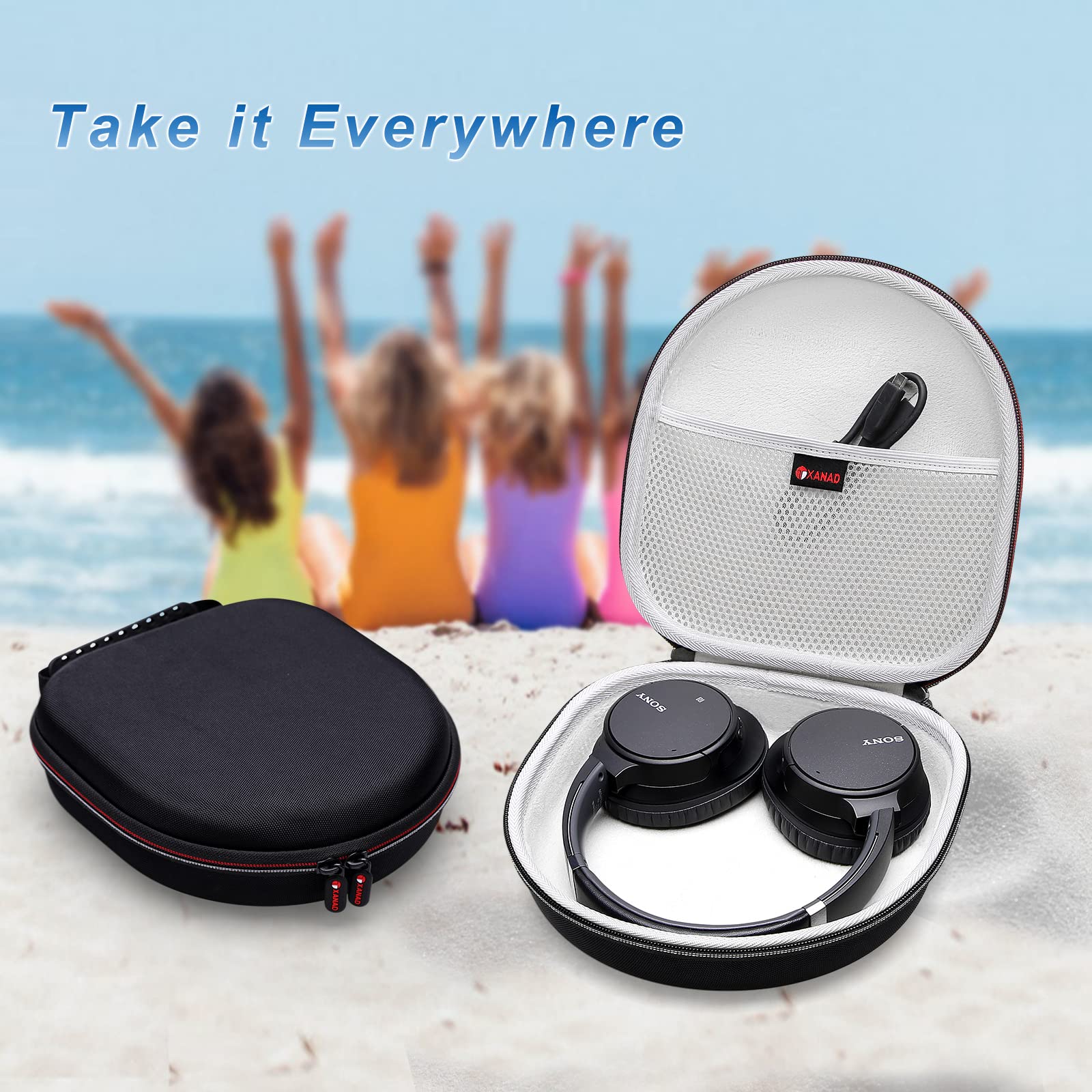 XANAD Carrying Case for Sony, Beats, JBL, OneOdio, Soundcore Anker Life Q20, M-Audio HDH40, Bose, Audio-Technica, AKG, Behringer, Philips - Travel Protective Carrying Storage Bag