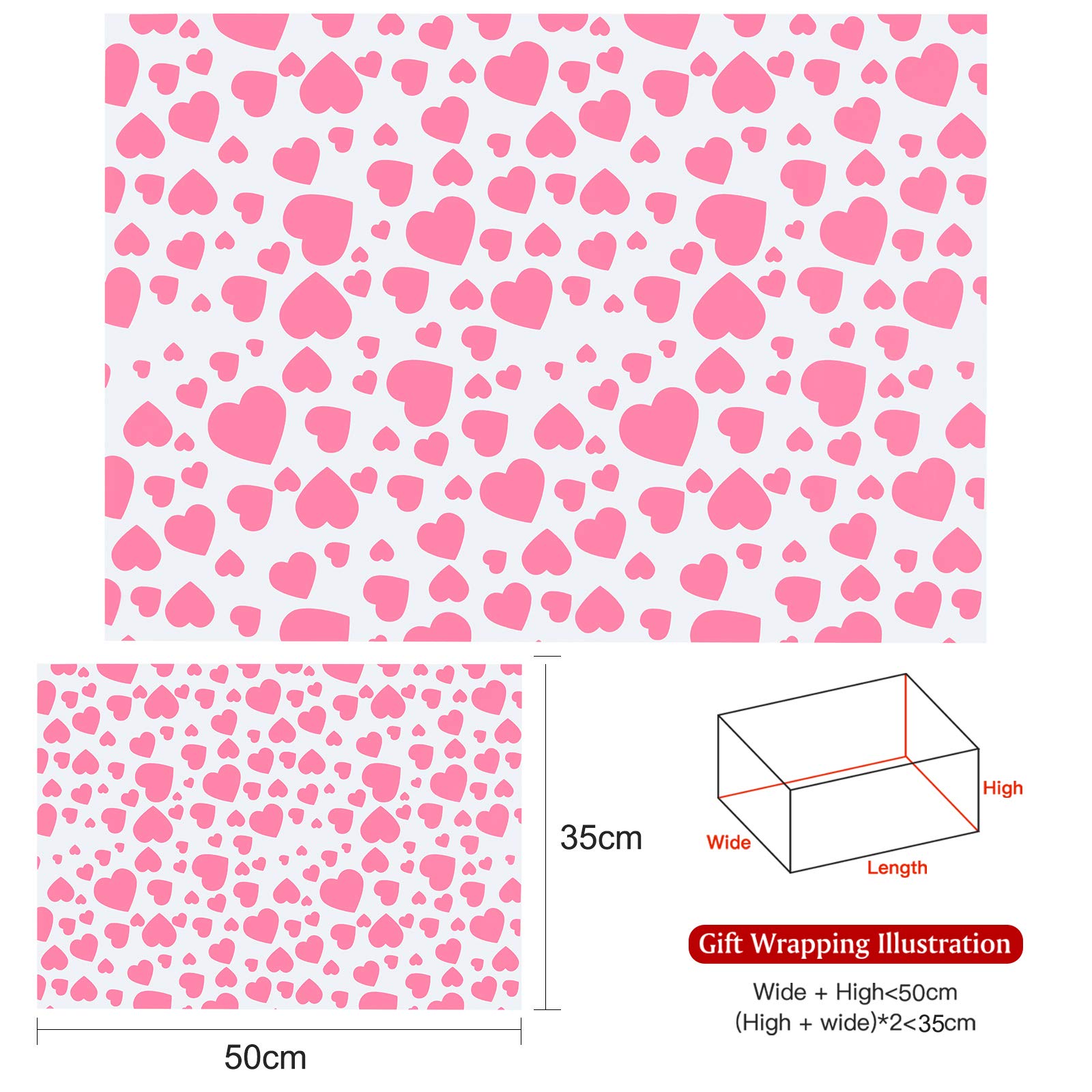 MIAHART 60 Sheets Mother's Valentine Day Gift Wrapping Tissue Paper Birthday, Tissue Paper for Home, Kitchen, DIY Crafts, Wrapping Accessory
