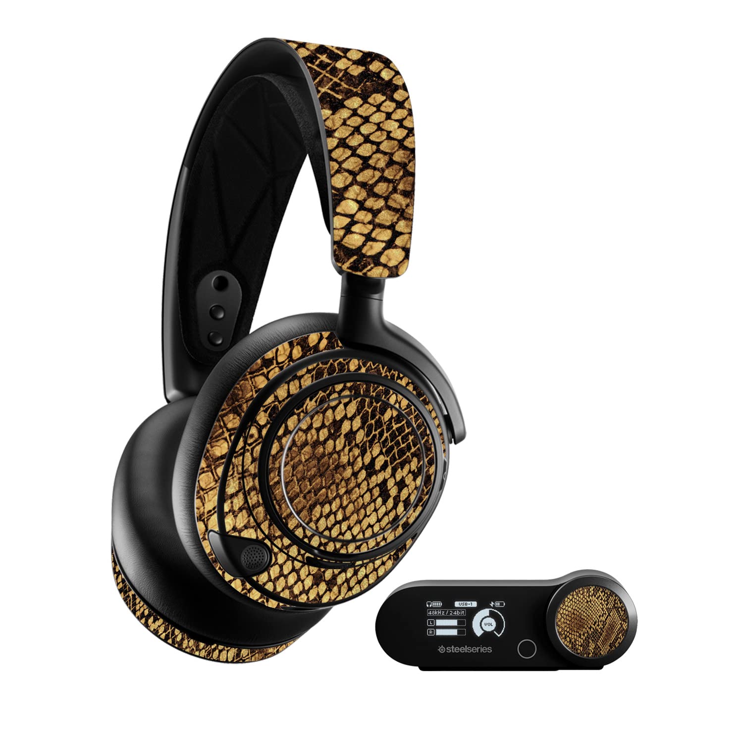 MightySkins Glossy Glitter Skin Compatible with SteelSeries Arctis Nova Pro - Rattleskin | Protective, Durable High-Gloss Glitter Finish | Easy to Apply, Remove, and Change Styles | Made in The USA