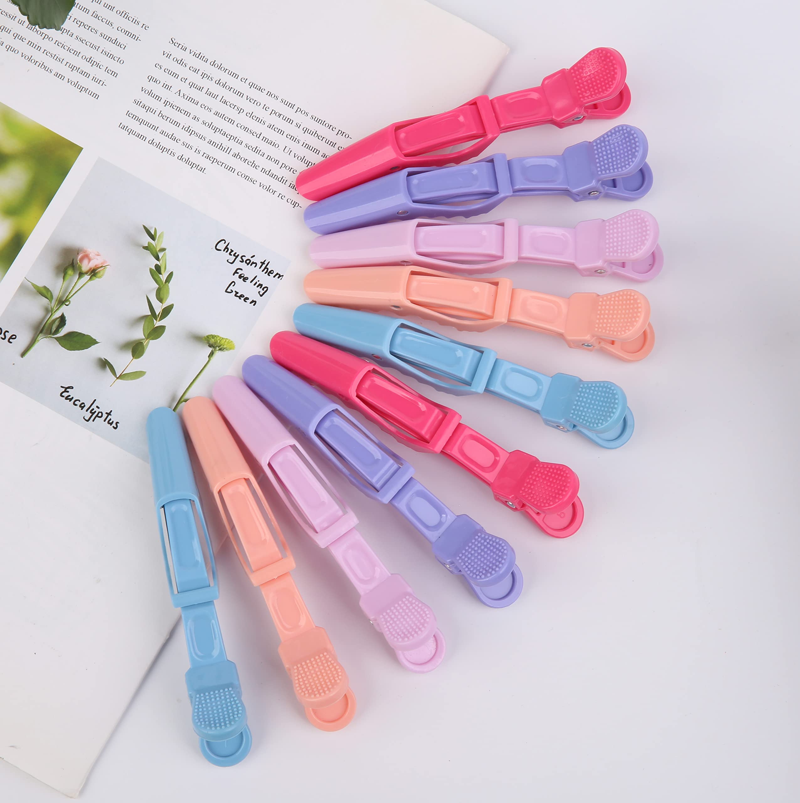 HH&LL Hair Clips for Women β Wide Teeth & Double-Hinged Design β Alligator Styling Sectioning Clips of Professional Hair Salon Quality - 10Pack