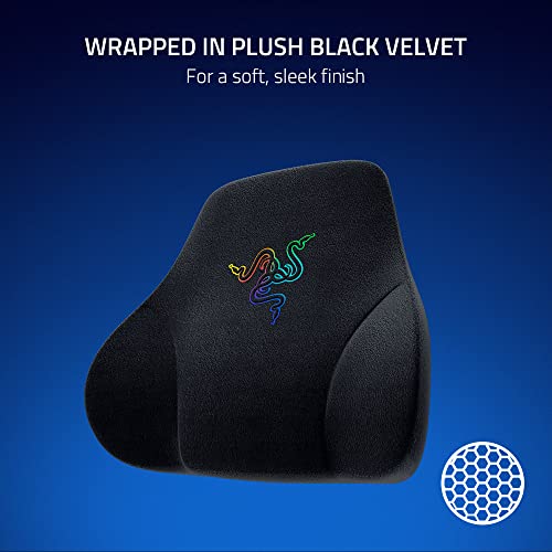 Razer Head Cushion Chroma Neck & Head Support for Gaming Chairs: Ergonomically Designed - Memory Foam Padding - Wrapped in Plush Black Velvet - Chroma RGB