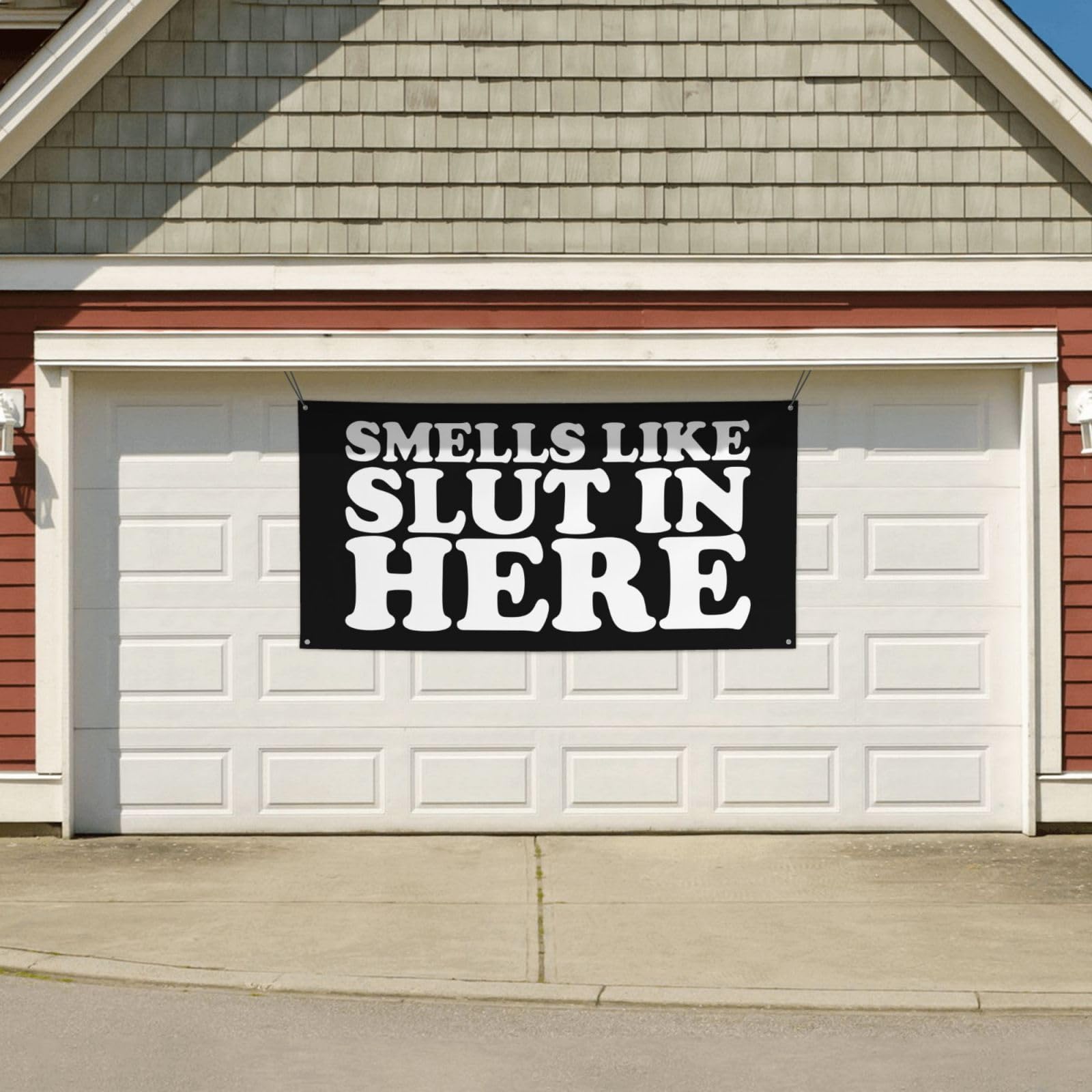 Haebfsl Smells Like Slut In Here Flags 24" X 47" Banner Wall Outdoor Hanging Flag With 4 Brass Grommets For College Dorm Room Decor