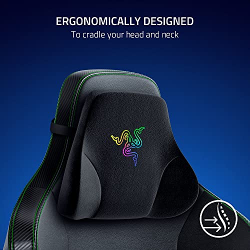 Razer Head Cushion Chroma Neck & Head Support for Gaming Chairs: Ergonomically Designed - Memory Foam Padding - Wrapped in Plush Black Velvet - Chroma RGB