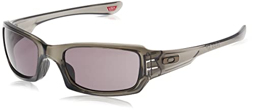 Oakley Men's OO9238 Fives Squared Polarized Rectangular Sunglasses, Grey Smoke/Warm Grey, 54 mm