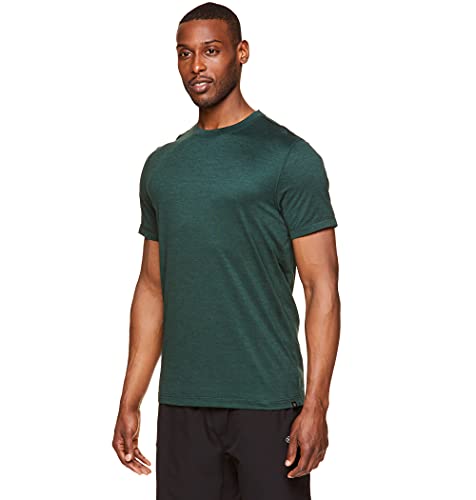 Gaiam Men's Athletic Yoga T-Shirt - Moisture Wicking Gym Training and Workout Shirt - Everyday Pine Grove Heather, Small