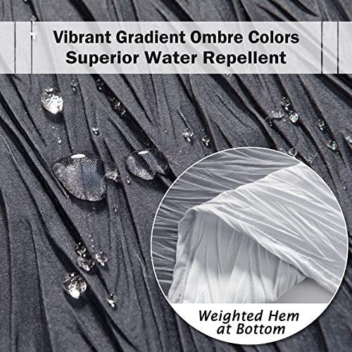 Reeple Ombre Shower Curtain Set with Hooks for Bathroom Textured Waterproof Gradient Fabric Bath Shower Curtain 72 x 72 Inches Grey