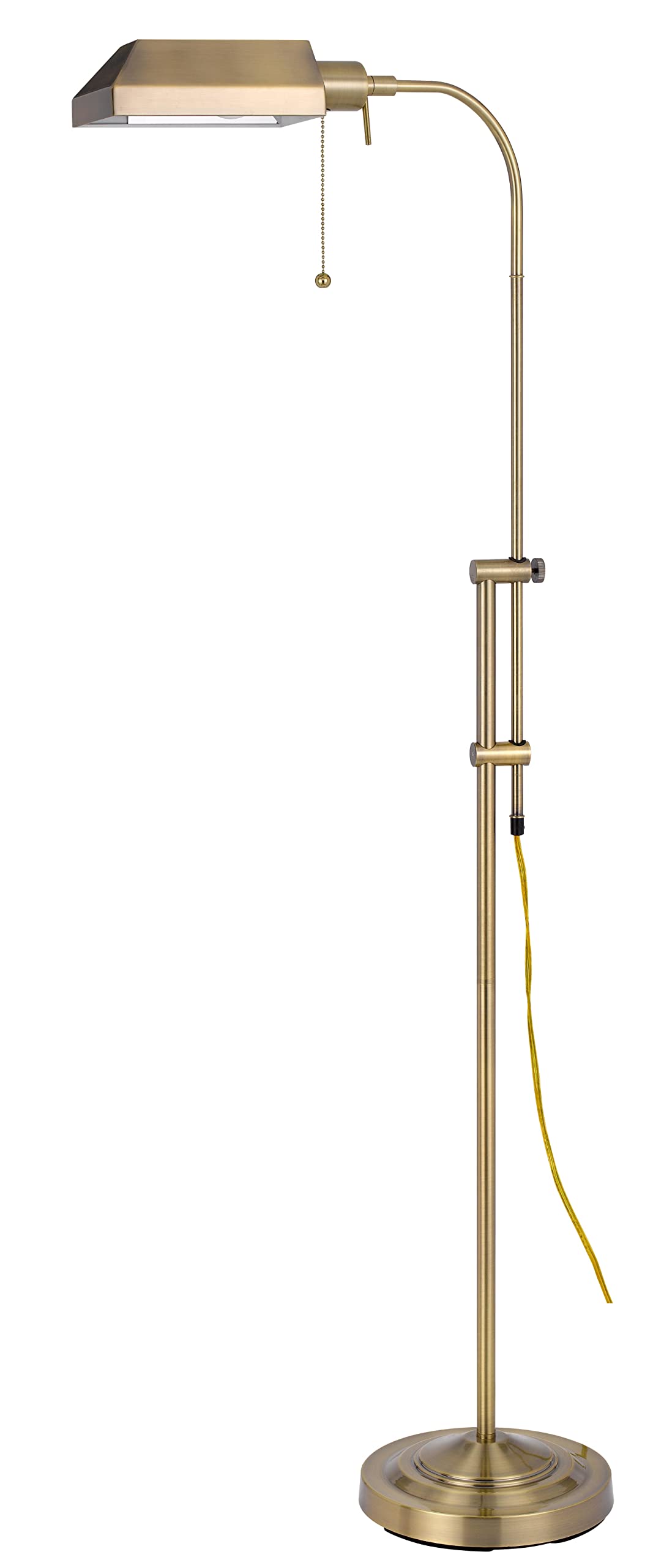Cal Lighting BO-117FL-AB Floor Lamp Pharmacy Collection with Adjust Pole , 62 inches, Antique Brass Finish
