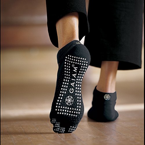 Gaiam womens Grippy Yoga Socks, Grey (M/L), One Size US