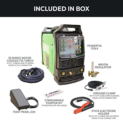 2021 PowerTIG 315LX 315 Amp AC/DC Pulse TIG/Stick Welder 240v Single Phase