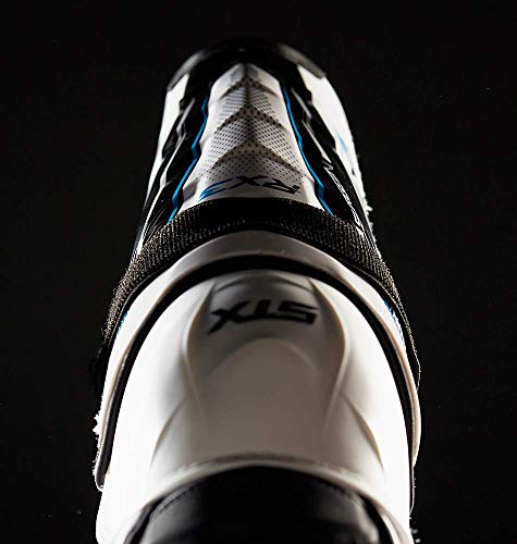 STX HP SG30 SR 13 WE/BE Ice Hockey Surgeon RX3 Shin Guards, 13", White/Blue, 13"