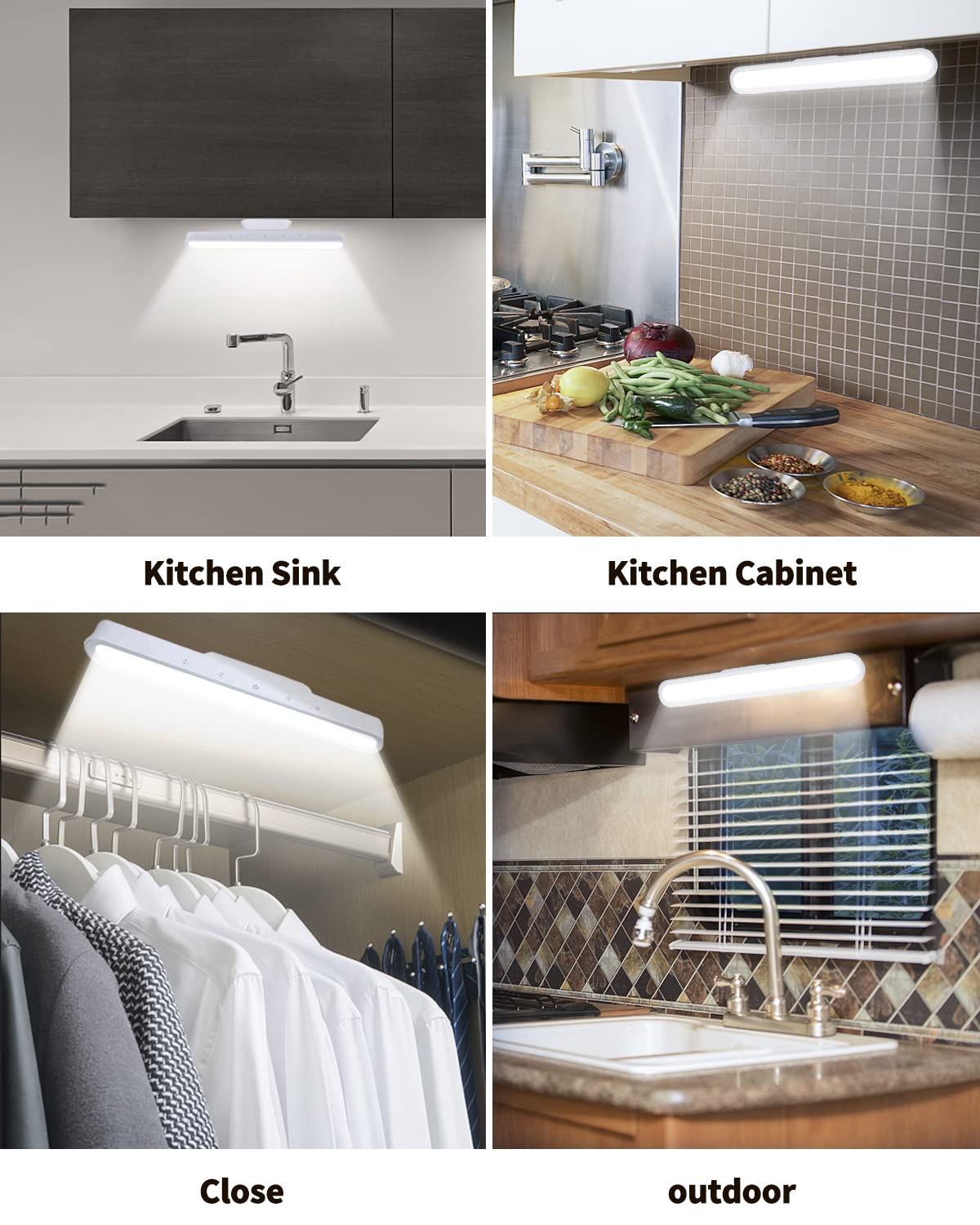 Under Counter Lights for Kitchen,1000LM 2000mAh Under Cabinet Lighting Touch Control Magnetic Closet Light Adjustable Color Temperature/Brightness Rechargeable Light for Kitchen,Shelf,Cabinet
