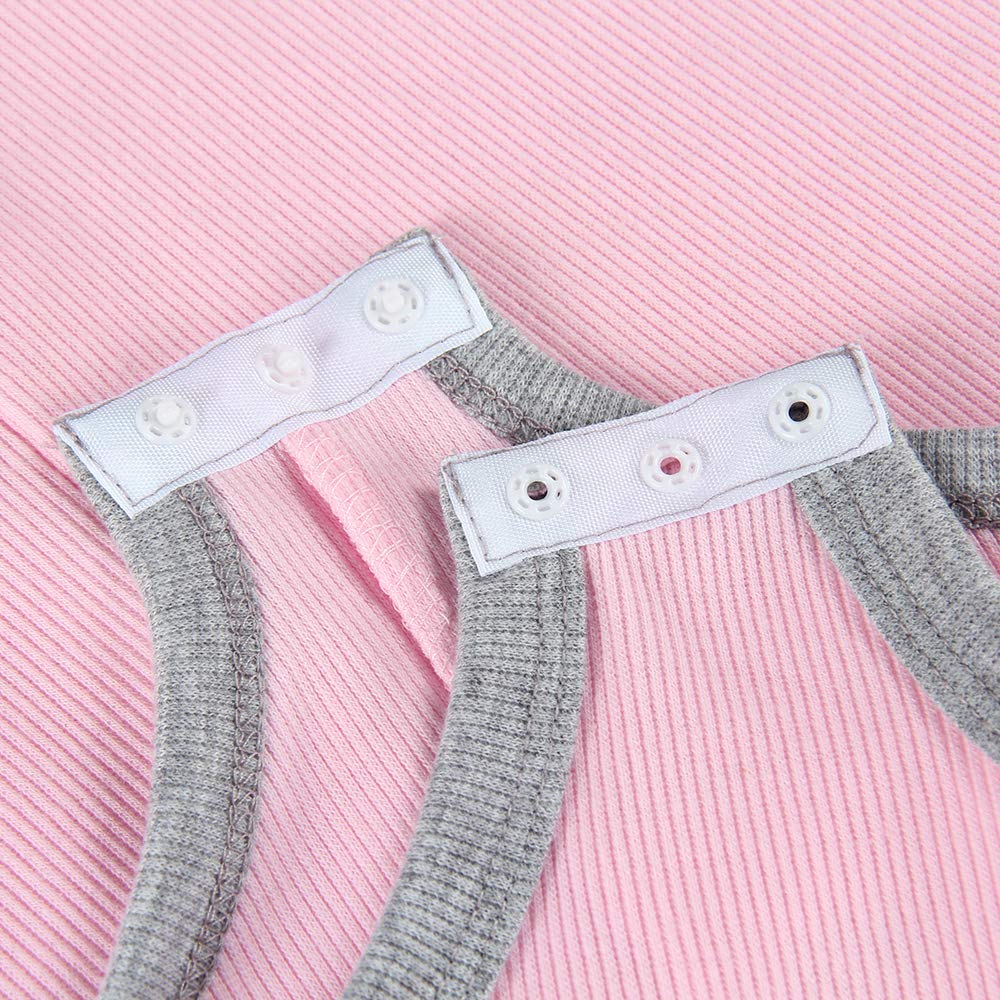 Roselux Women's Sexy Deep V Neck Shorts Long Sleeve Knitted One Piece Bodysuit Bodycon Rompers Overall (598#Pink-2,M)