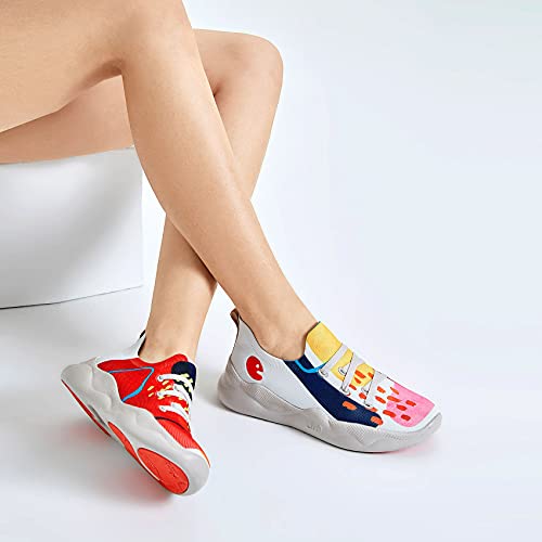 UIN Women's Fashion Sneakers Lightweight Walking Casual Slip Ons Comfortable Art Painted Athletic Travel Shoes Mijas Watermelon Season (9)