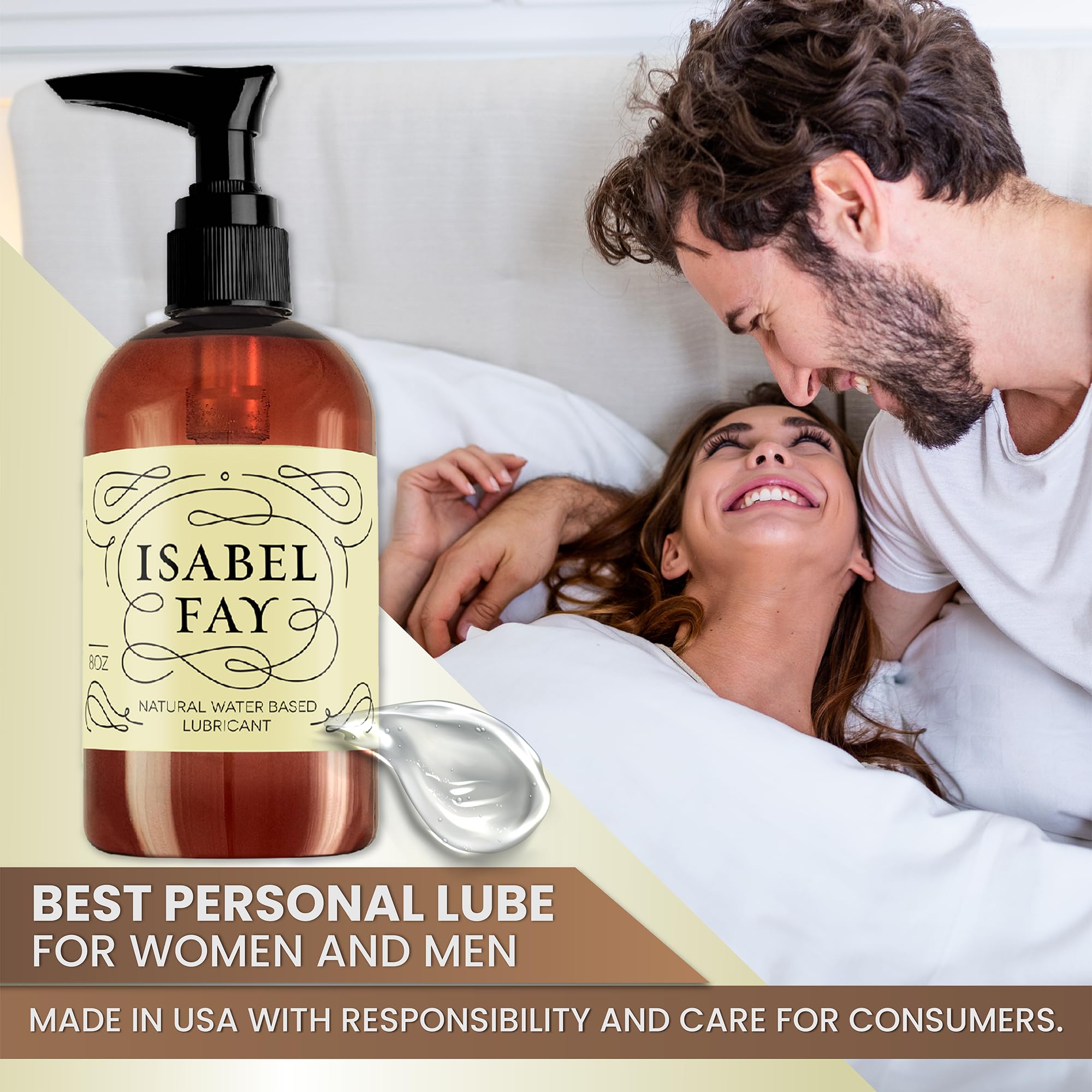 Isabel Fay Natural Water Based Personal Lubricant for Sensitive Skin, NO Parabens, NO Glycerin, 4 oz