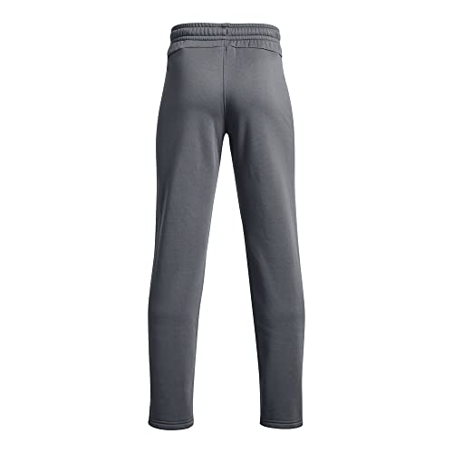 Under Armour boys ArmourFleece Straight Leg Pant , (012) Pitch Gray / / Black , Youth X-Large