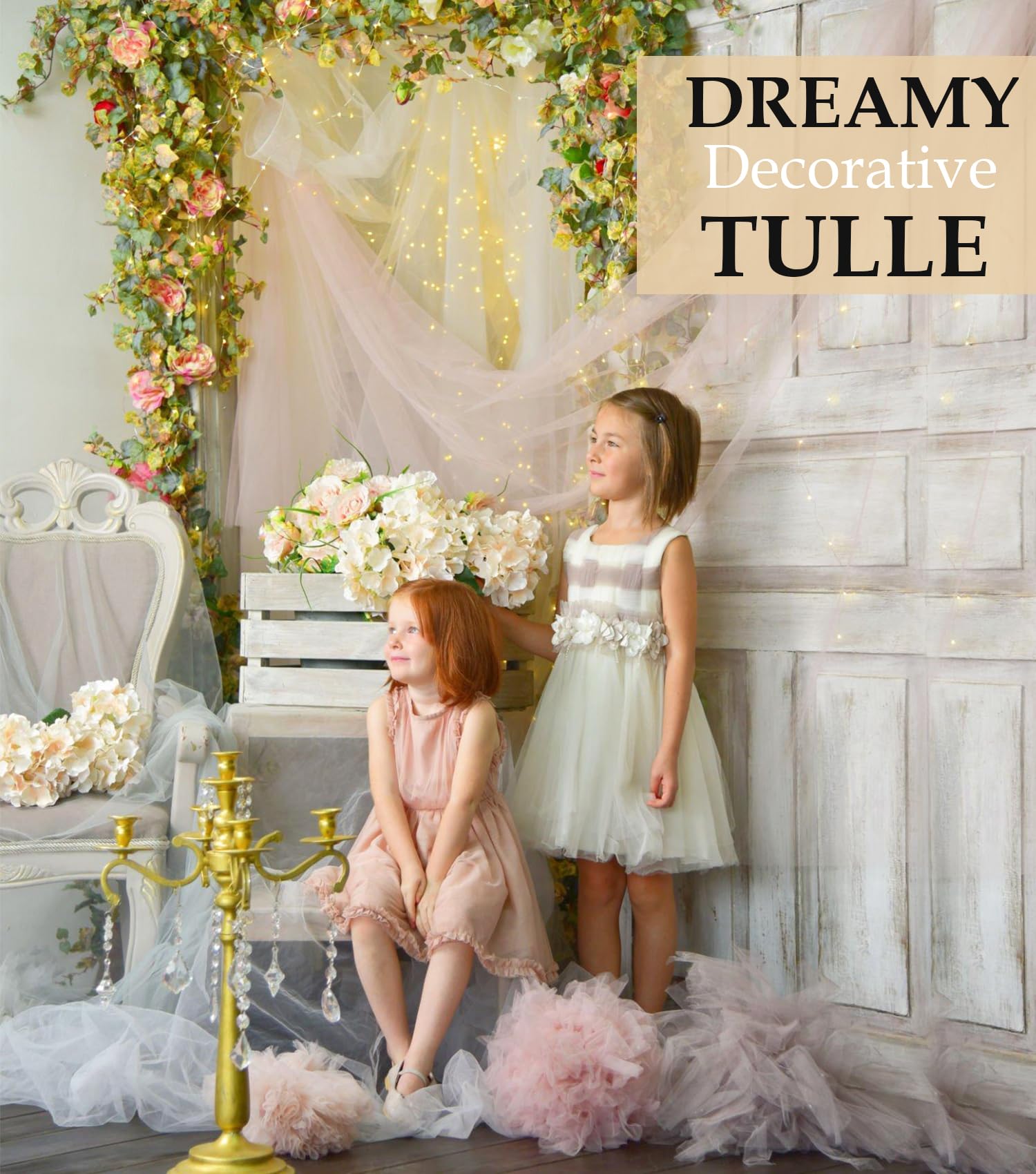 Luceinvita Black Tulle Fabric Roll, 54" x 40 Yards (120FT) Tulle for Halloween Decoration DIY Tutu Party Backdrop Baby Shower Table Skirts Gift Wrapping