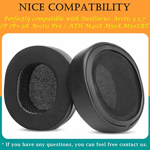 TaiZiChangQin Arctis 7P 7P+ Upgrade Thicker Ear Pads Cushion Memory Foam Replacement Compatible with SteelSeries Arctis 3 5 7 7P 7P+ 9X Arctis Pro/ATH M40X M50X M50XBT Headphone