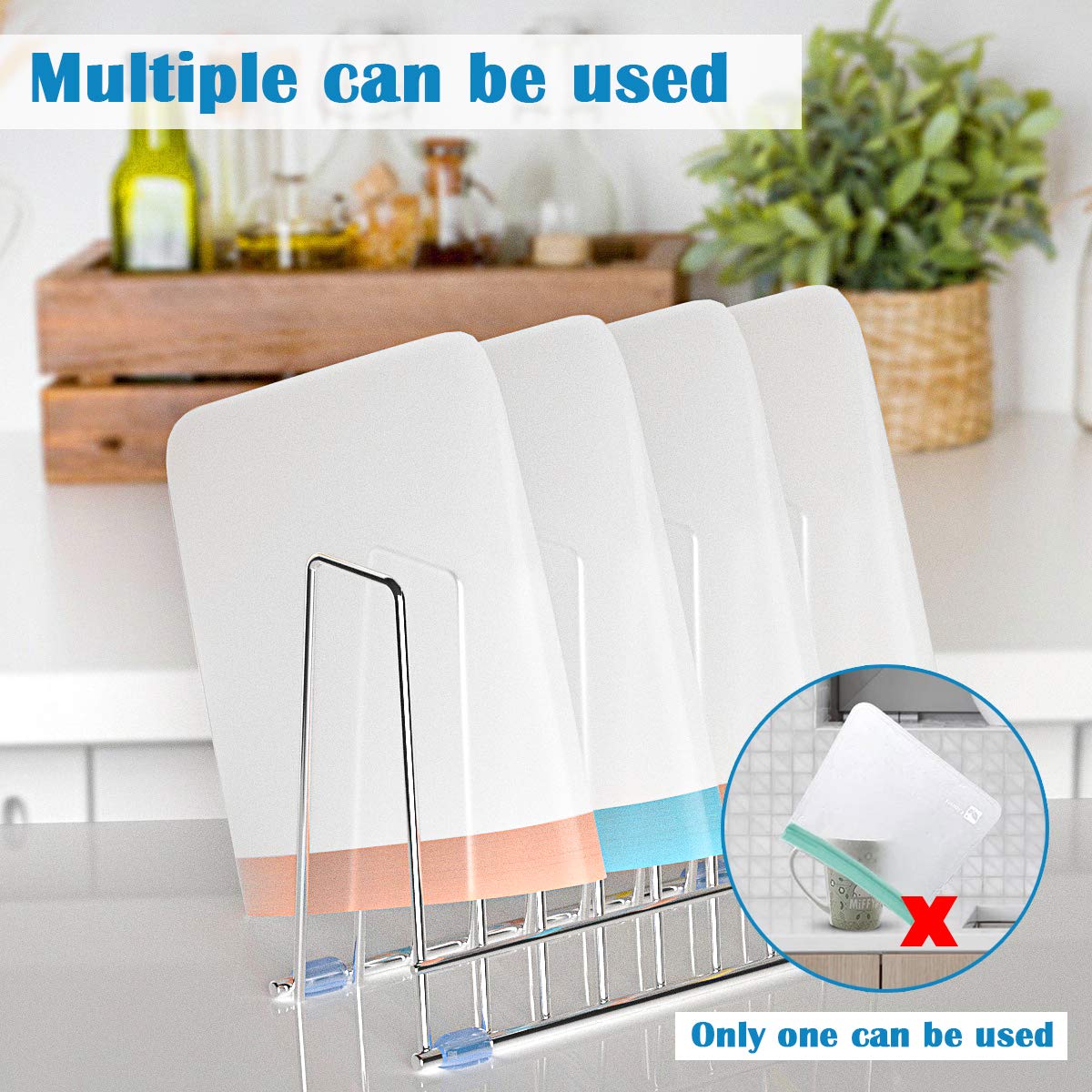 2 Pack Reusable Storage Bags Rack, Drying Rack for Storage Bags, Stainless Stand for Reusable Storage Bags, File Organizer Desktop Storage Book Shelf (2*Sliver)