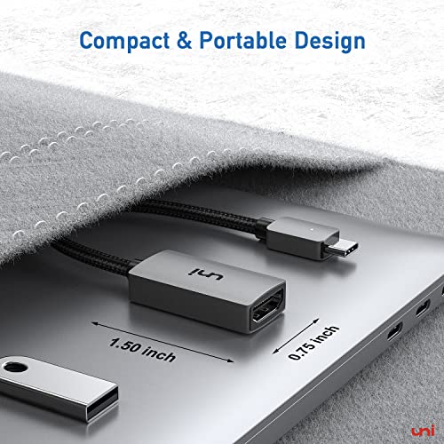 uni USB-C to HDMI Adapter 4K (2-Pack), Aluminum USB Type C (Thunderbolt 3 Compatible) to HDMI Adapter, Compatible with Mac Studio, MacBook Pro/Air, iPad Pro/Air 5, XPS, Surface, S22, and More -Grey