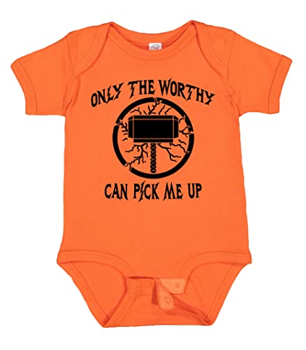 Sunray Clothing Only The Worthy Can Pick Me Up Thor Baby Onesie (12 Months, Red)