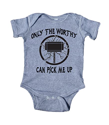 Sunray Clothing Only The Worthy Can Pick Me Up Thor Baby Onesie (12 Months, Red)