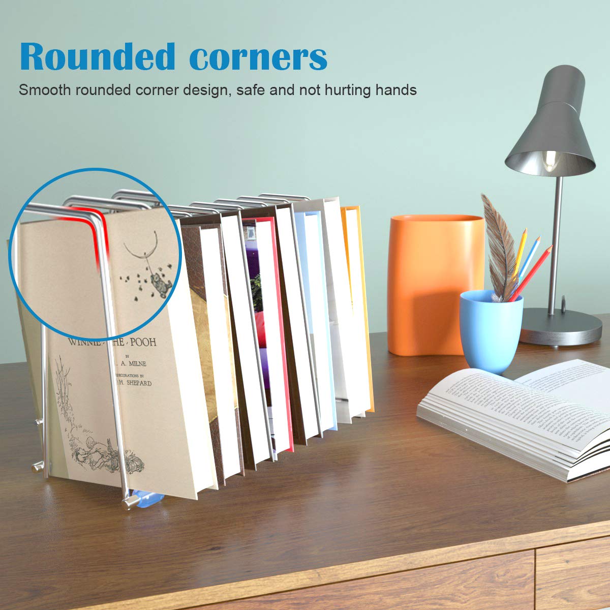 2 Pack Reusable Storage Bags Rack, Drying Rack for Storage Bags, Stainless Stand for Reusable Storage Bags, File Organizer Desktop Storage Book Shelf (2*Sliver)