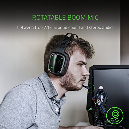 Razer Tiamat 7.1 v2 Gaming Headset: Dual Subwoofers - Audio Control Unit - Rotatable Boom Mic - Works with PC - Classic Black