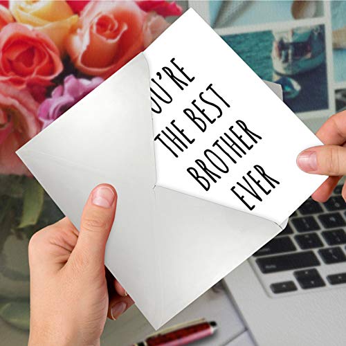 NobleWorks - 1 Birthday Brother Card - Awesome Family Sibling Greeting - Best Brother Ever C9295BRG