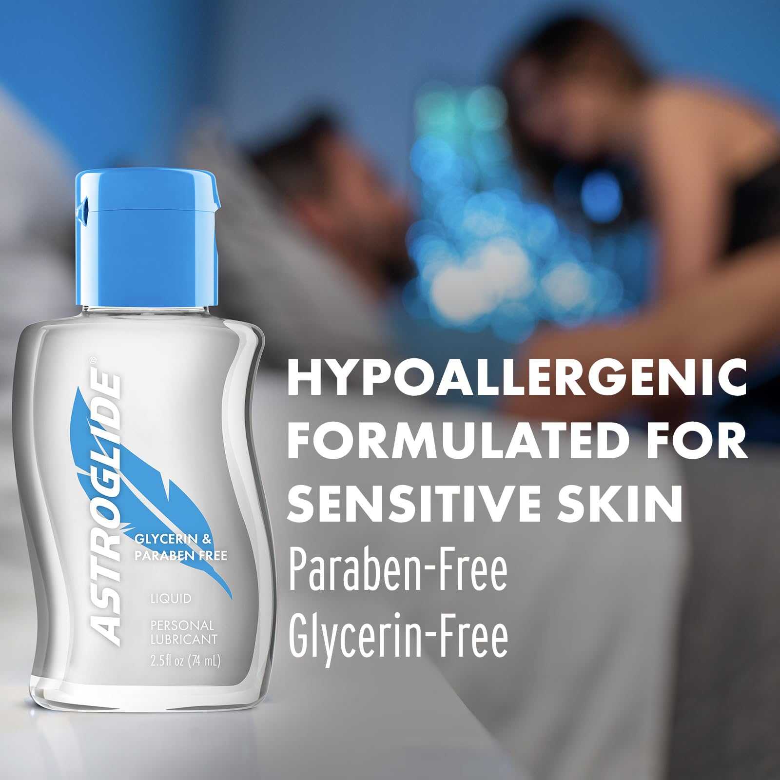 Astroglide Glycerin & Paraben Free Personal Lubricant (2.5oz), Hypoallergenic, Water Based Lube For Easy Clean-Up, Long-Lasting Pleasure, Travel-Friendly Size, Anal Safe, Dr. Recommended Brand