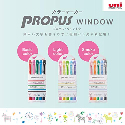 uni Propus Window Smoke Color, 5 Colors Set (Pus-103T 5C3)